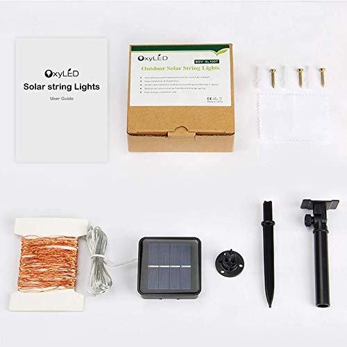 TYXWZL Solar String Garden Lights10m Solar Copper Wire Fairy String Lights for Patio Garden Home Wedding Party Waterproof Color Light [Energy Class A+++]
