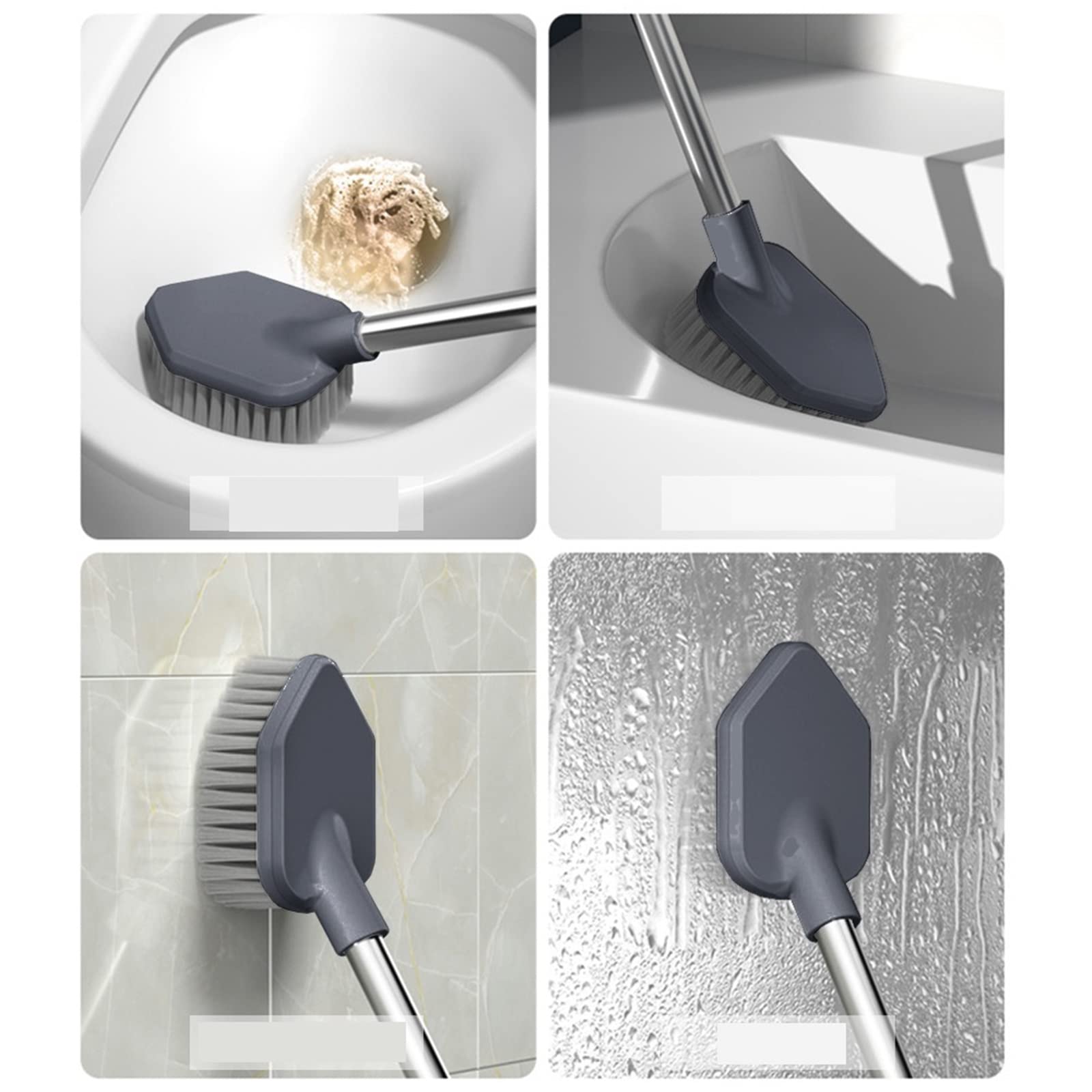 TEMKIN Toilet Bowl Cleaner Brush TPR Silicone Head Toilet Brush with Stand Wall Mount or Floor Mount Removable Handle Bathroom Cleaning Durable WC Accessories