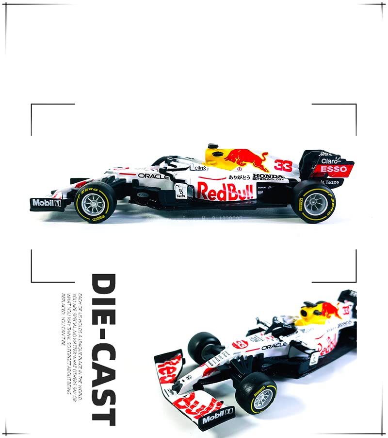 Xiangtat 1:43 Racing F1 2021 Rb16b #33 Verstappen or #11 Perez Die-Cast Vehicles Collectible Model Racing Car (RB16B #33 White)