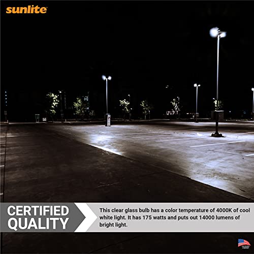 Sunlite MH400/U/MOG M59 Metal Halide Lamp, 400 Watts, Mogul Base (E39), ED37, 12,000 Hour Life Span, 36000 Lumen, Clear Finish, 4000K, 2 Pack