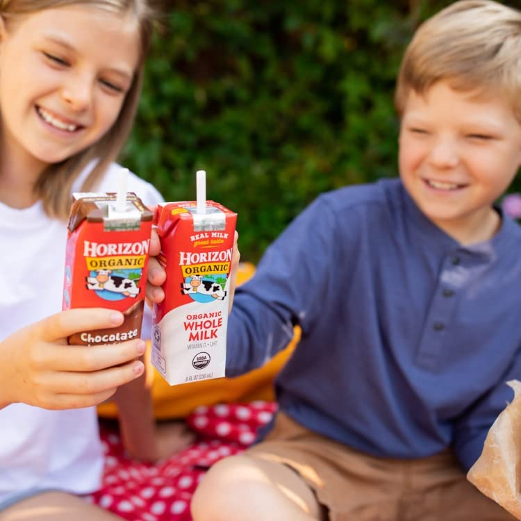 Whole Milk boxes Organic Shelf-Stable Milk Whole, Horizon Whole Milk Single Serve, 8.0 Fl OZ Bundled with a BETRULIGHT Fridge Magnet β 6 Pack