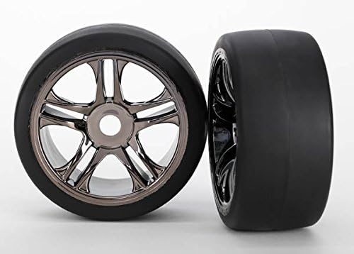 Traxxas 6477 Tires and Wheels, Assembled Black Chrome, Rear, XO-1, 2-Piece