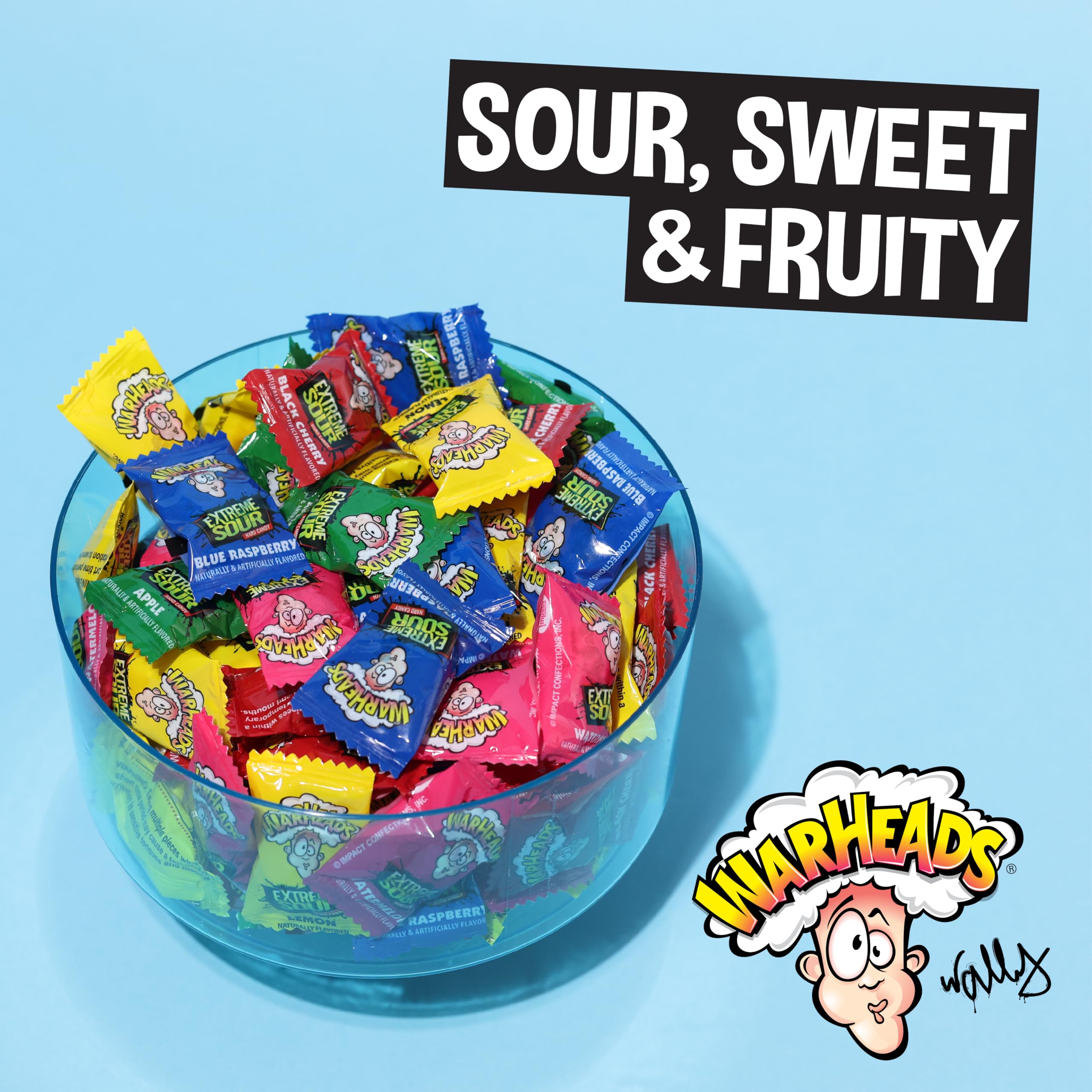 Warhead Extreme Sour Hard Candy, Assorted Flavor, Regular Mix (2 Pounds (Pack of 1))