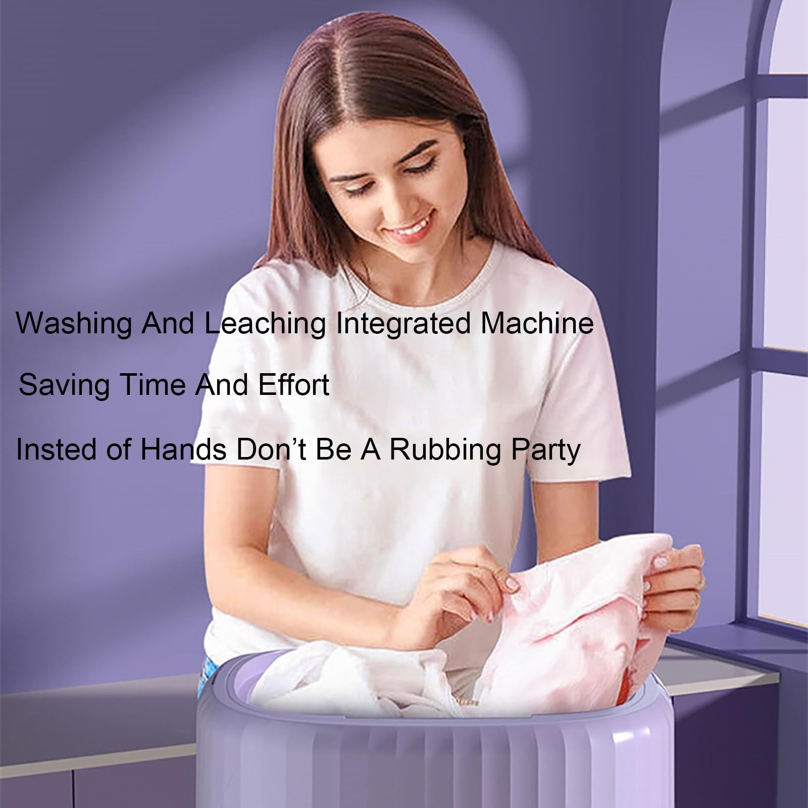 WHYATT Portable Washing Machine and Dryer Combo, 9L Small Collapsible, for Apartments, Dorm, Camping, RV, Travel Laundry
