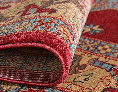 Unique Loom Sahand Collection Traditional Geometric Classic Red Runner Rug (2' 7 x 6' 7)