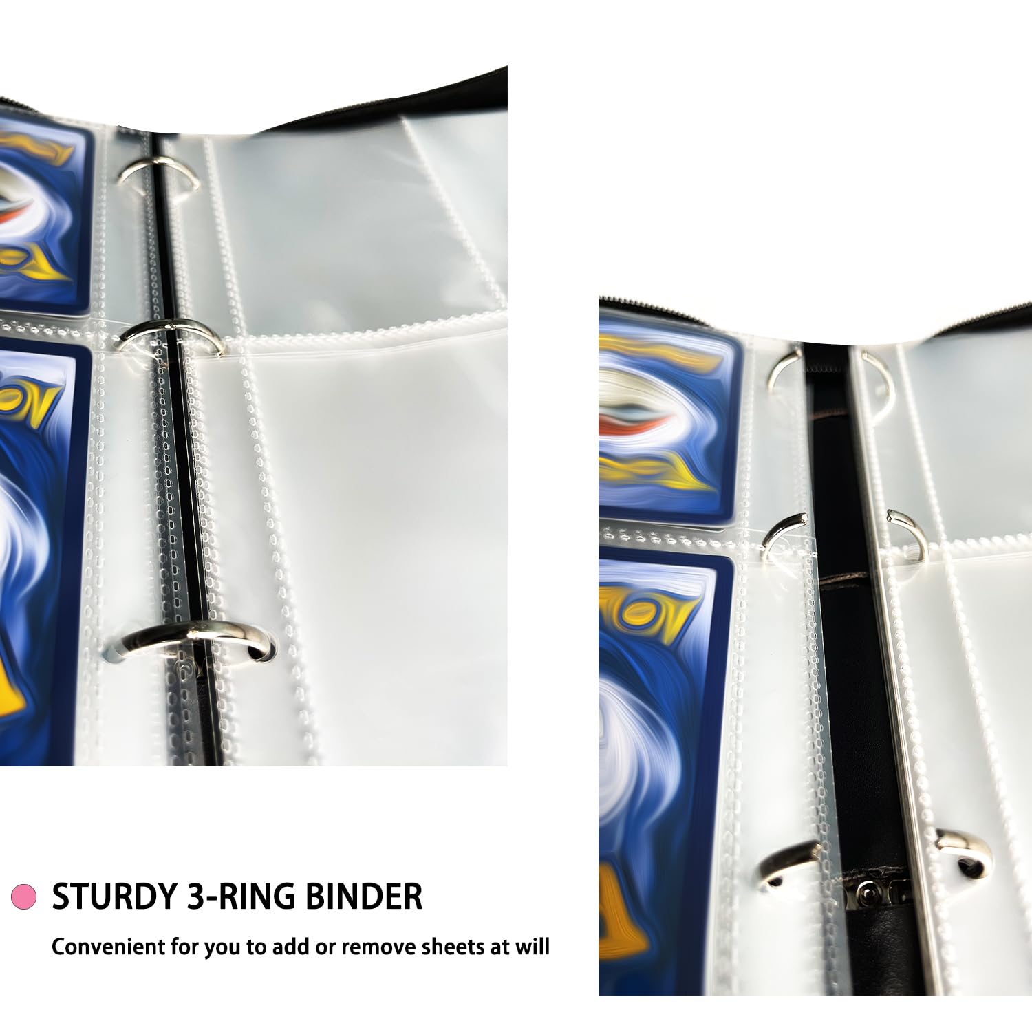 Trading Card Binder for TCG Cards, Card Holder with Removable Sleeves,Collection Case Book Display Storage Carrying Toy Gift for Kids Playing Trading Card Games