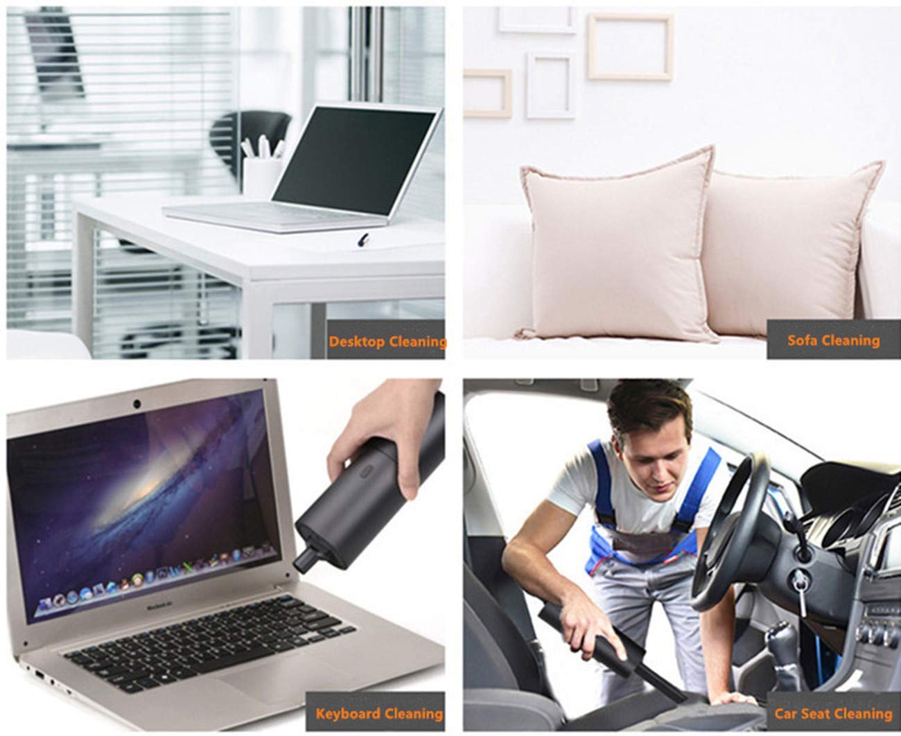 XLANJINGJ Handheld Mini Vacuum Cleaner,Small Hand Held Vacuum Cordless USB Rechargeable,Dust Buster and Blower 2 in 1, Easy to Clean Car, Desktop,Keyboard,Computer, Kitchen( Dark Gray)