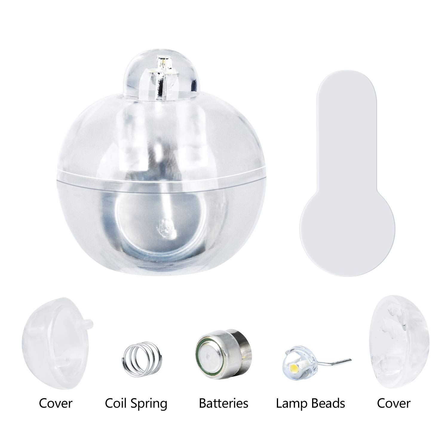 Xthuge 100pcs Mini Round Flash LED Ball Lamp Balloon Light, Ball Balloon Lights for Paper Lantern Balloon Light Party Wedding Decoration,Party Birthday,Festival Decorative Lights(Warm White)