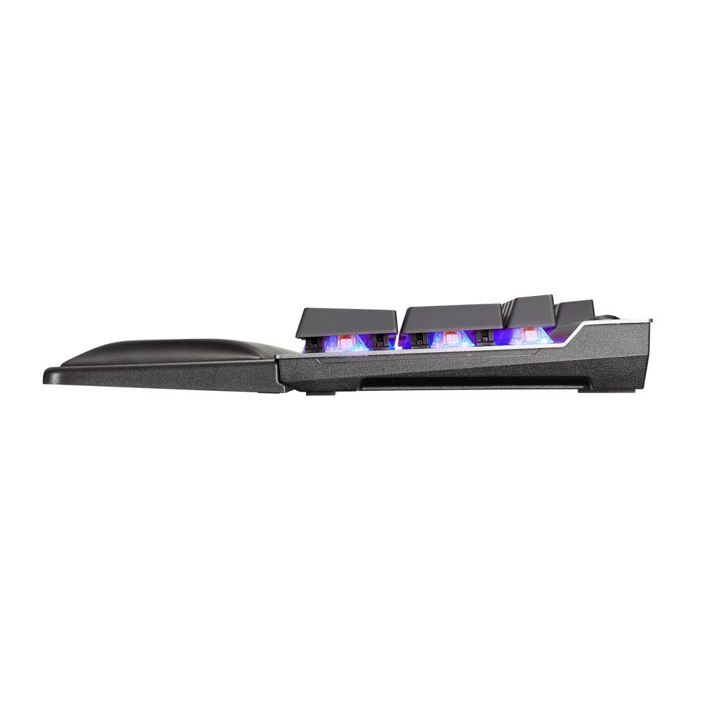XPG Summoner Mechanical RGB Gaming Keyboard: Cherry MX Silver Ultra-Quick Linear Switches - Sandblasted Aluminum Frame - USB Passthrough - Mechanical Scroll Wheel - Included Wrist Rest - Black