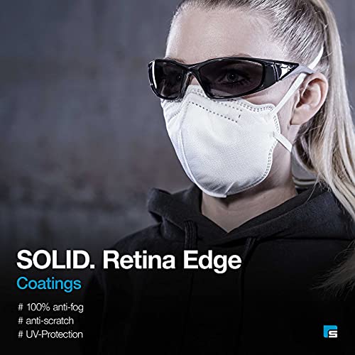SolidWork Safety Glasses Clear Lens with Side Shields, Anti Fog, Anti Scratch, Anti-Glare, Protective Eyewear for Men & Women (Black Lenses)