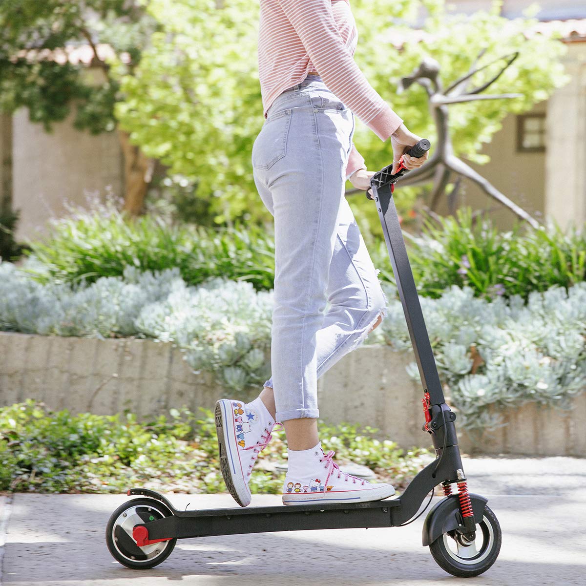 XPRIT 8" Electric Scooter with Shock Absorbers, Up to 13 Miles Range, Commuting Scooter (Black)