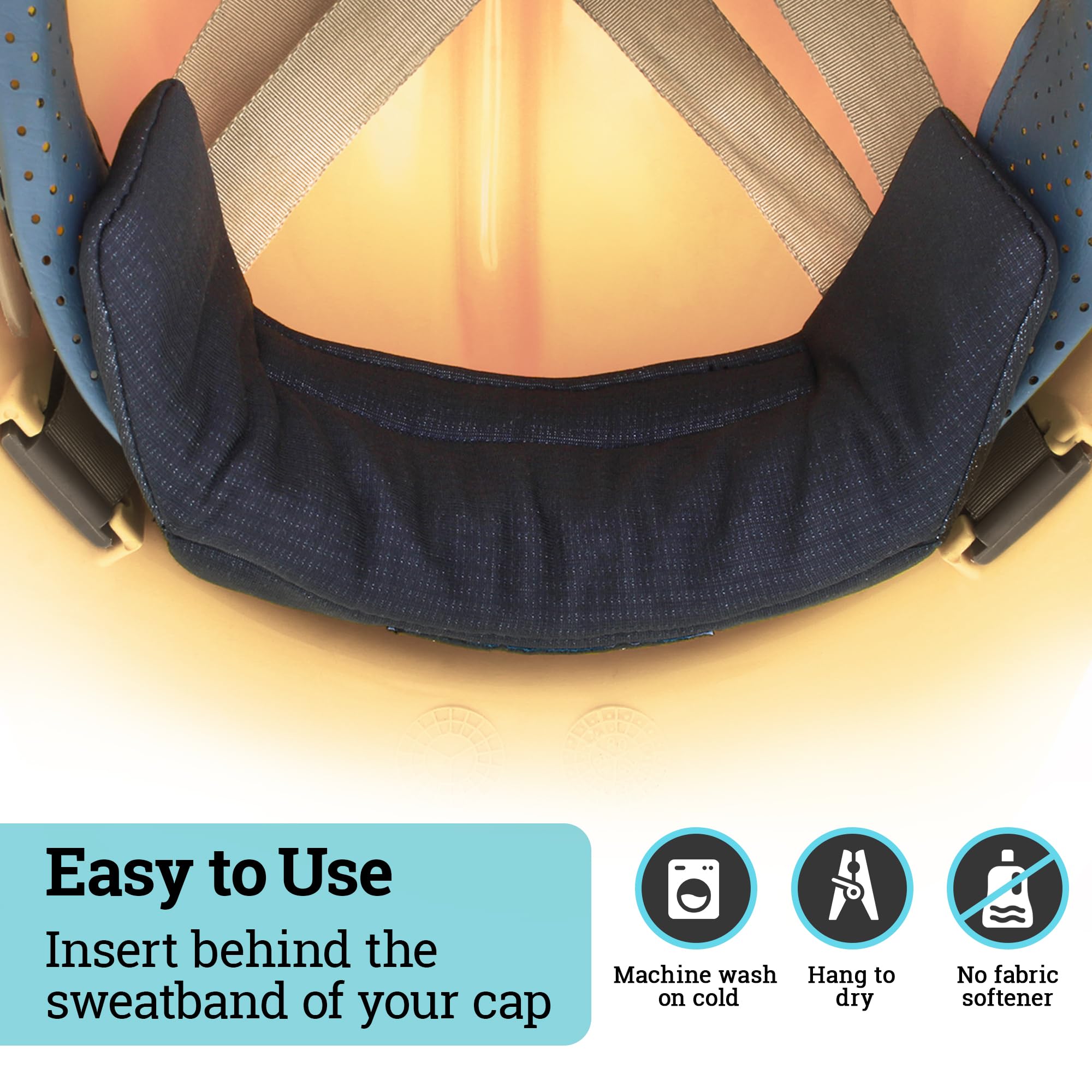 SweatHawg Hard Hat Sweatband - Highly Absorbent Aggressively Wicking Sweat Band - No Sweat, No Drips. Reusable, Wear, Wash, Repeat - Wide 2β Brow Strap (Charcoal Black)