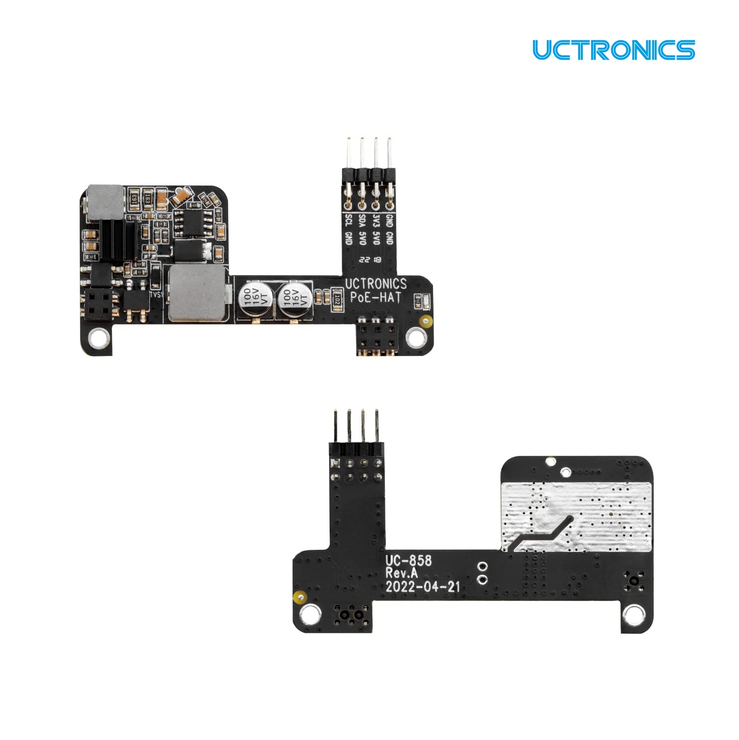 UCTRONICS PoE HAT for Raspberry Pi 4B/3B+, Power Over Ethernet (PoE) Support 802.3af PoE Network Standard, Compatible with Pi 4B / 3B+