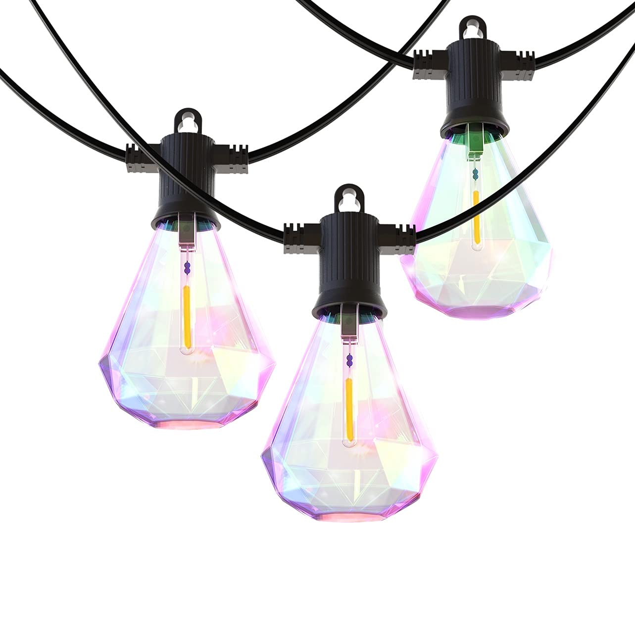 ZOTOYI 25Ft Outdoor LED String Lights, ETL Listd Waterproof IP65 2700K Warm White, Patio Lights String with 12Pcs E12 Sockets, Backyard Hanging Lights for Indoor Outside Lighting
