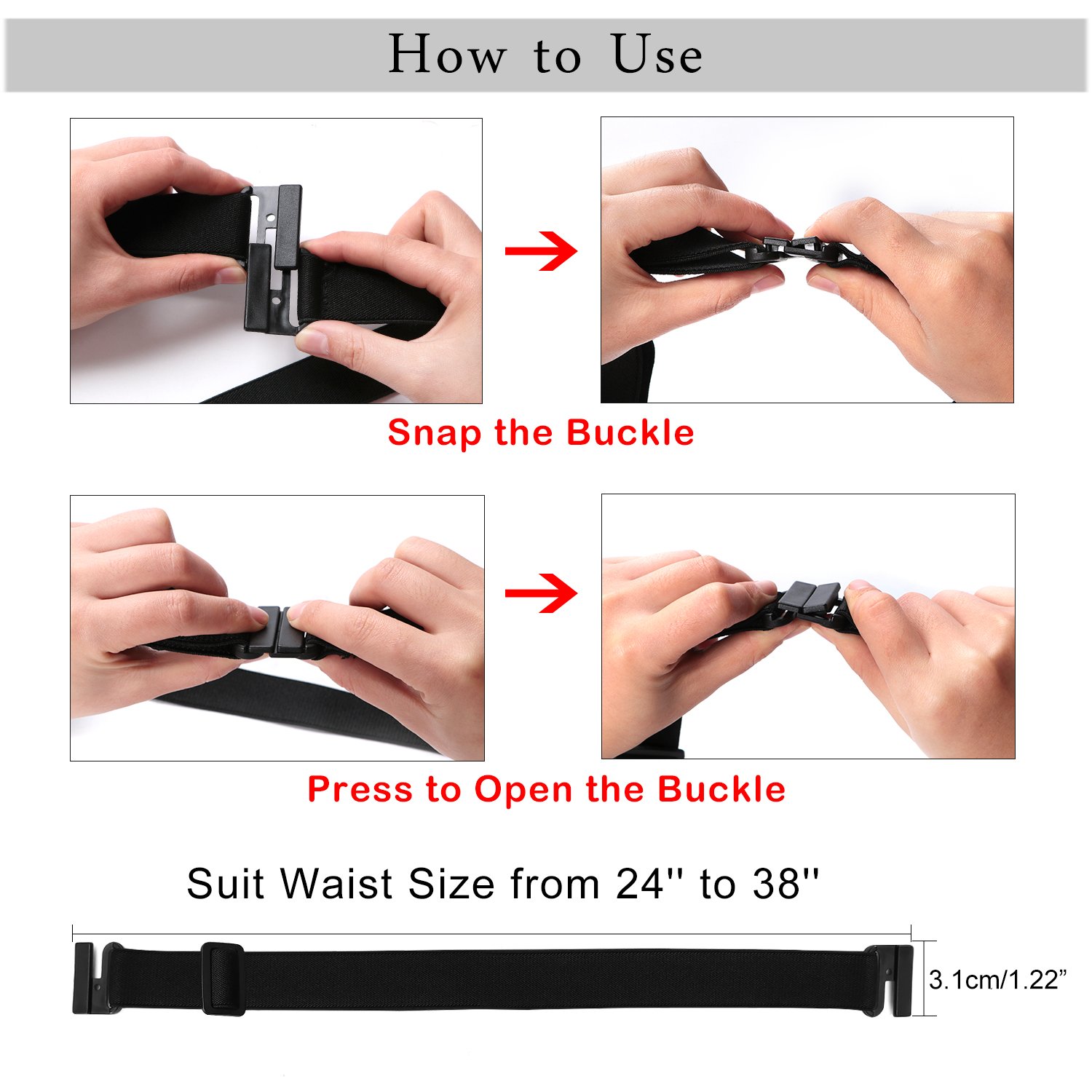 SUOSDEY Women Belt Stretch Elastic Invisible Belts for Women Beige with No Metal Buckle US Size:0-14