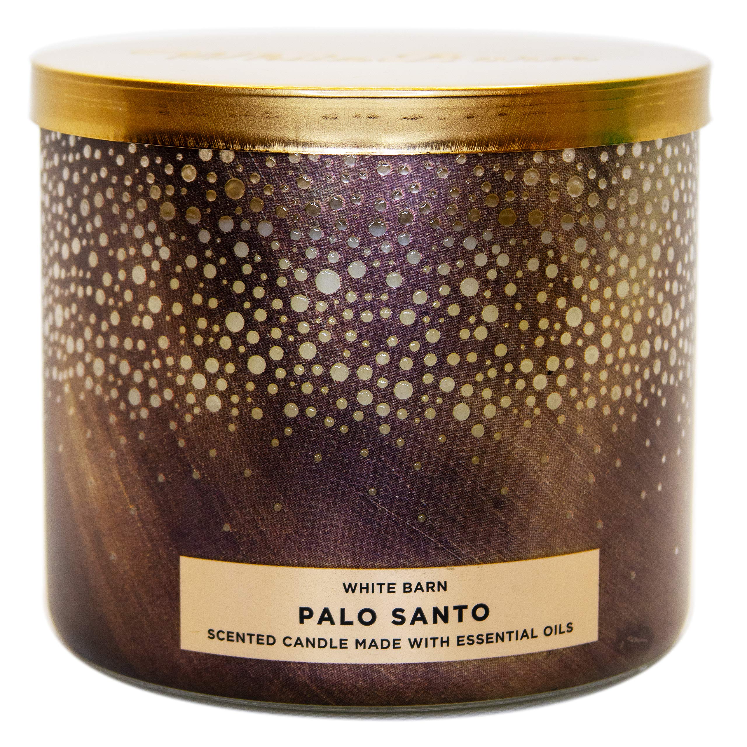 White Barn Bath and Body Works, 3-Wick Candle w/Essential Oils - 14.5 oz - 2021 Spring Scents! (Palo Santo)