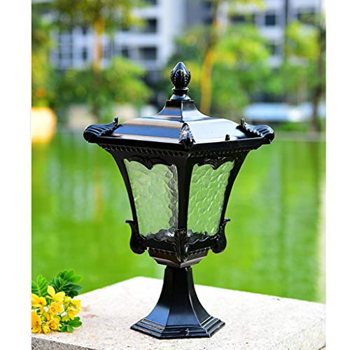 ZPZDD American Antique Column Headlight Home Garden Wall Lamp Outdoor Waterproof Aluminum Lamp Post E27