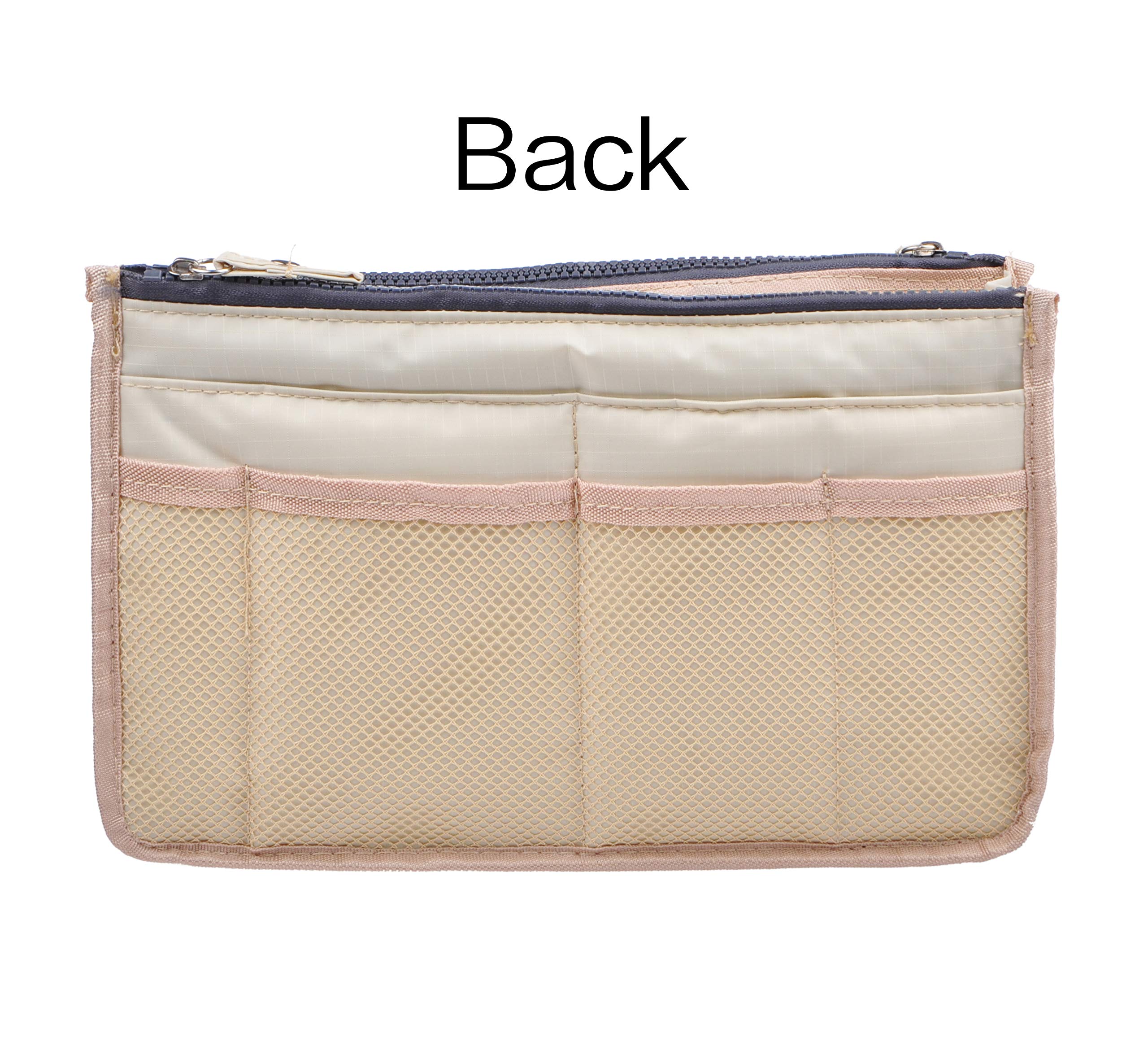 Vercord Updated Purse Handbag Organizer Insert Liner Bag in Bag 13 Pockets Milky Beige Medium