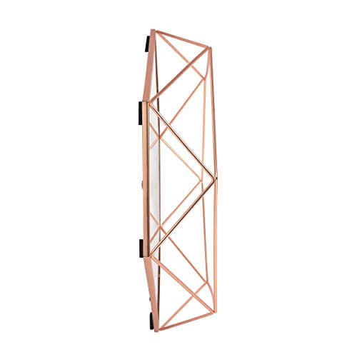 Umbra 358776-880 Prisma Modern Geometric Shaped Oval Mirror Wall Decor for Bedroom, Bathroom, Living, Dining Room, 22.5" Length x 17" Height x 3.75” Width, Copper