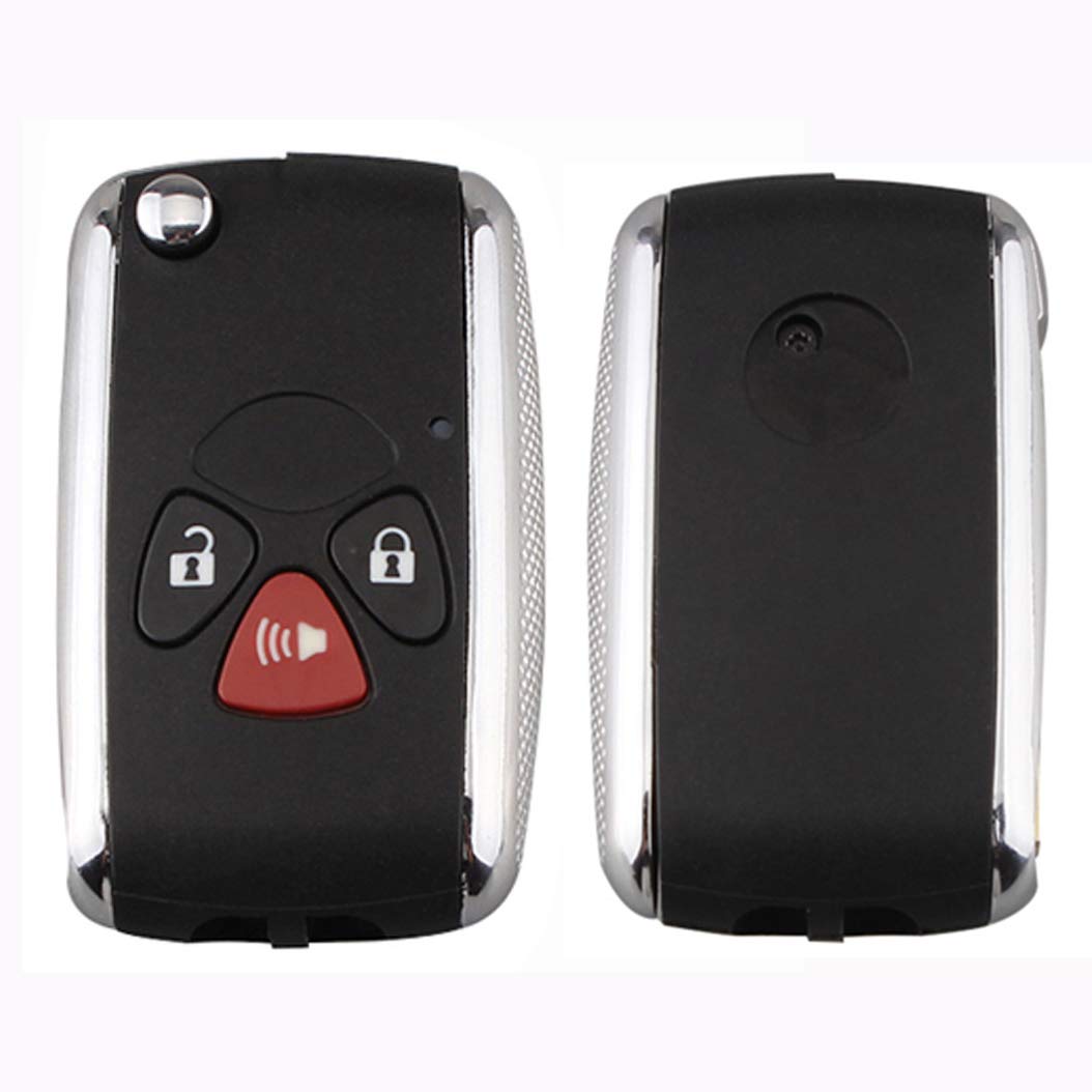 WBOY Uncut Blank 3 Buttons Modified Folding Flip Remote Key Fob Case Shell Replacement Compatible With Camry Corolla Matrix RAV4 Venza Yaris Scion Tc Key Fob No Chips