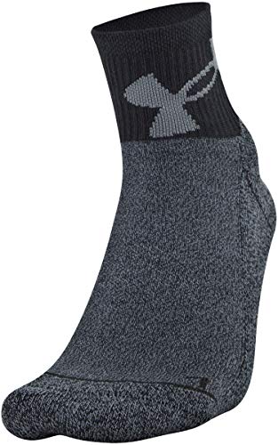 Under Armour Men's Phenom Quarter Socks, 3-Pairs , Black/White , Large
