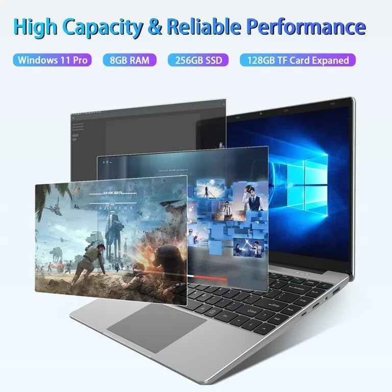 ZONKO 2 in 1 Laptop 256GB Storage Webcam, Full HD 1920x1080 Laptops