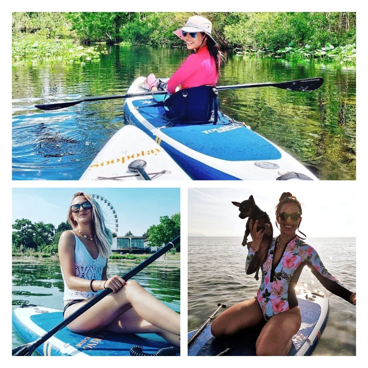 Soopotay SUP Inflatable Paddle Boards for Adults, 11'6'' x 32'' x 6'' Stand Up Paddleboard, Blow Up Paddle Board with Kayak Function, iSUP Package Includes