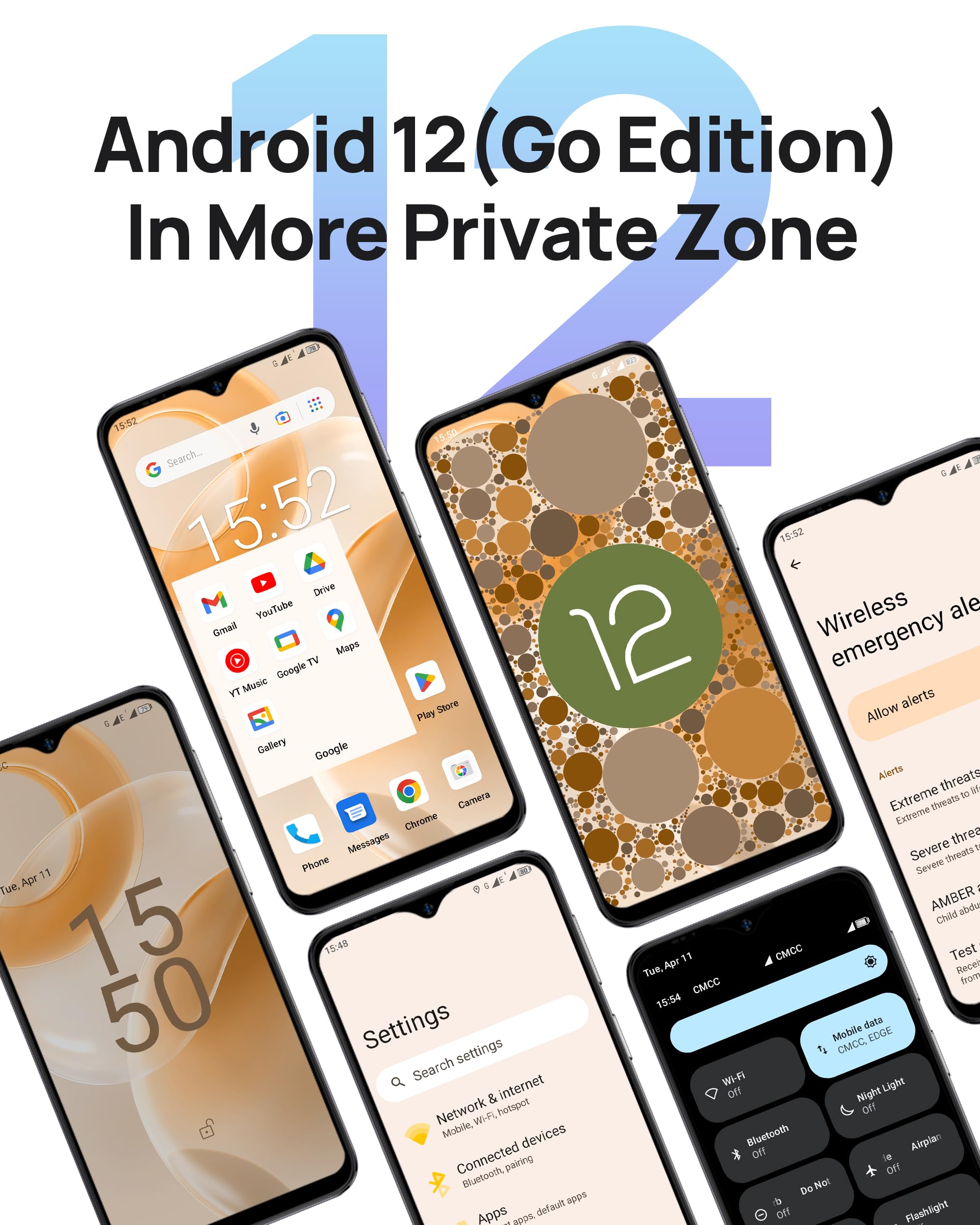 Ulefone Unlocked Smartphones, Note 15 Android 10, Dual Sim Unlocked Cell Phones, Dual Rear Camera, Triple Card Slots, 5.5" Waterdrop Full-Screen Phones, 2700mAh, US Version - Green