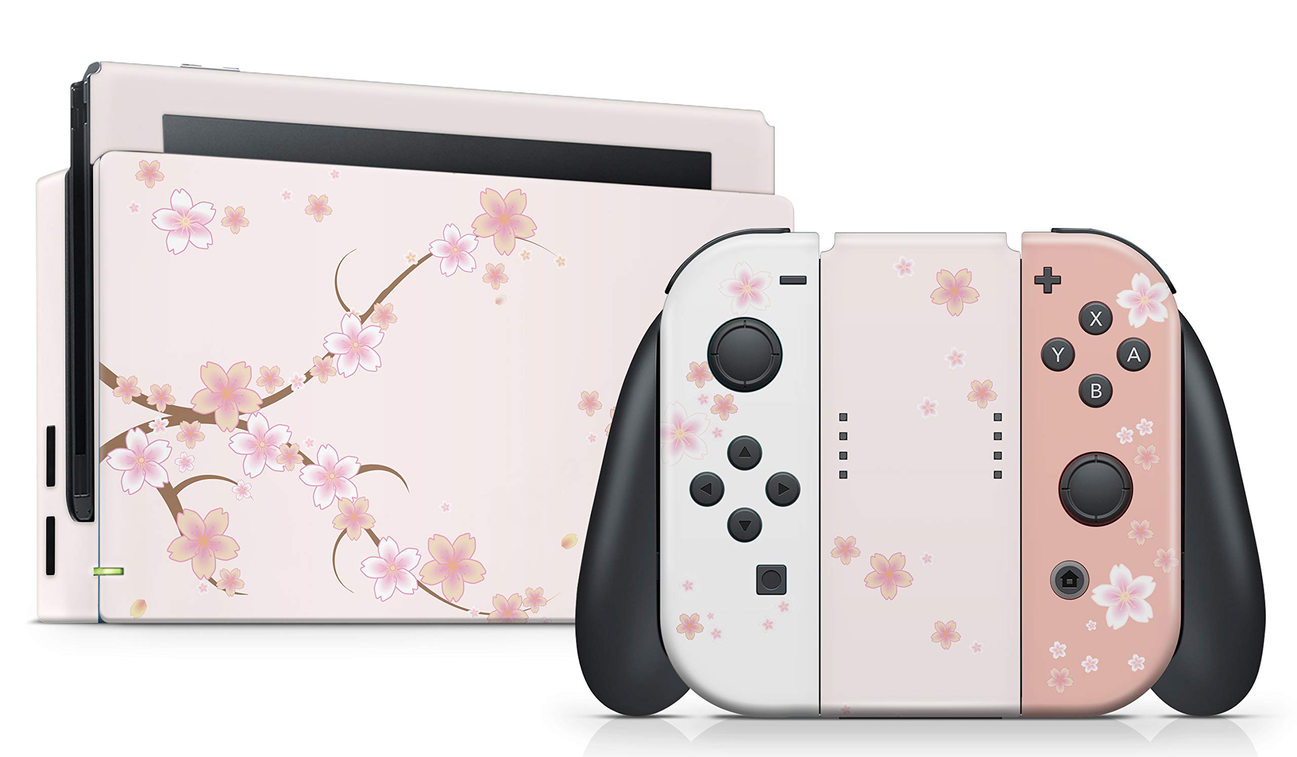 Tacky design Beige Skin Compatible with Nintendo Switch Skins Decal, Flowers Sakura Nintendo Switch Stickers Vinyl 3m Cute Pink Full Cover