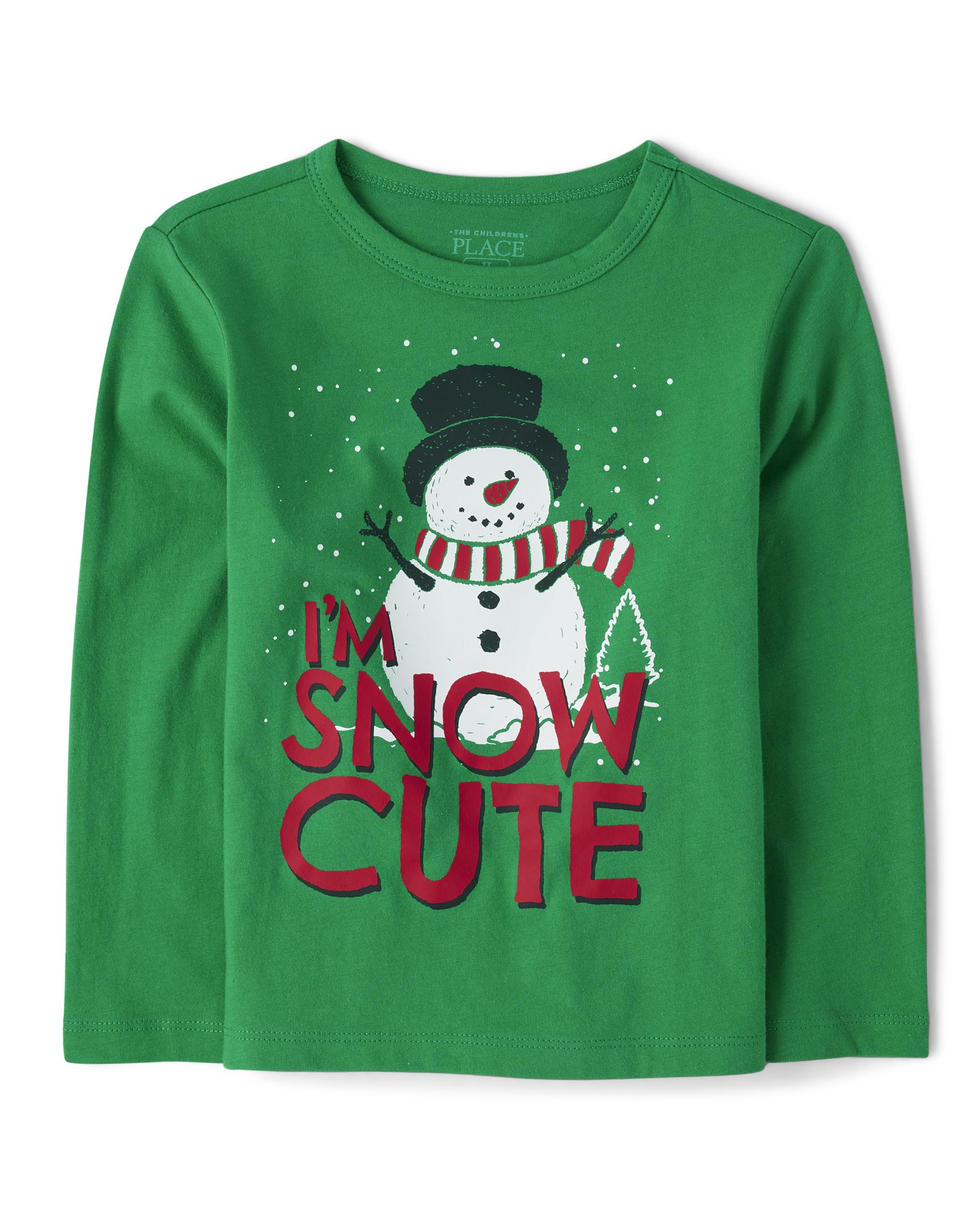 The Children's Place Unisex-Baby And Toddler Long Sleeve Christmas Graphic T-shirt Snow Cute 18-24 Months