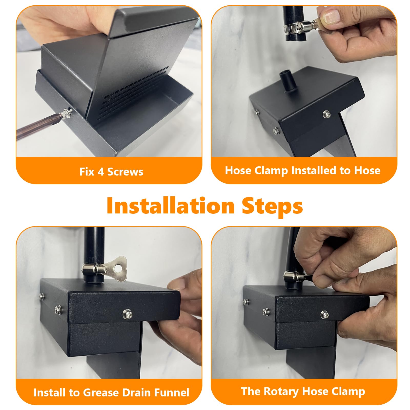 Upgrade Blackstone Grease Catcher, Blackstone Grease Trap Funnel,for Generic Blackstone Griddle Sizi 17/22/28/36 inch with 3Feet Hose,Flexible Large Capacity, Liners Free