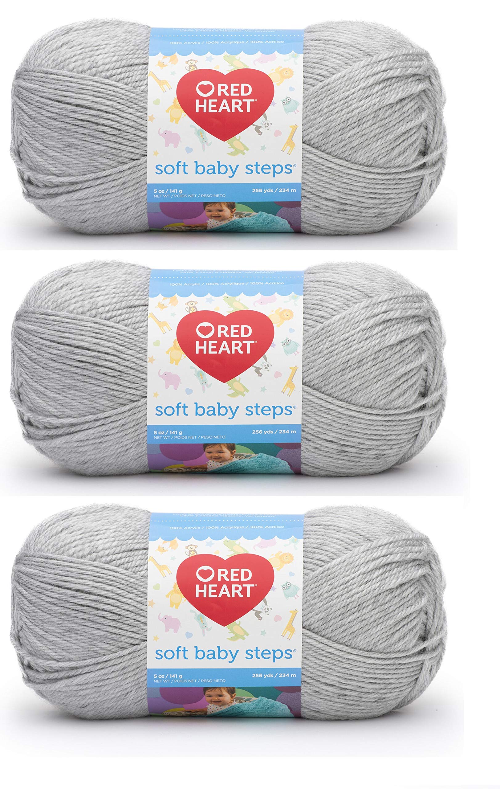 Red Heart E746-9401 Red Heart Soft Baby Steps Yarn - Elephant (pack of 3)
