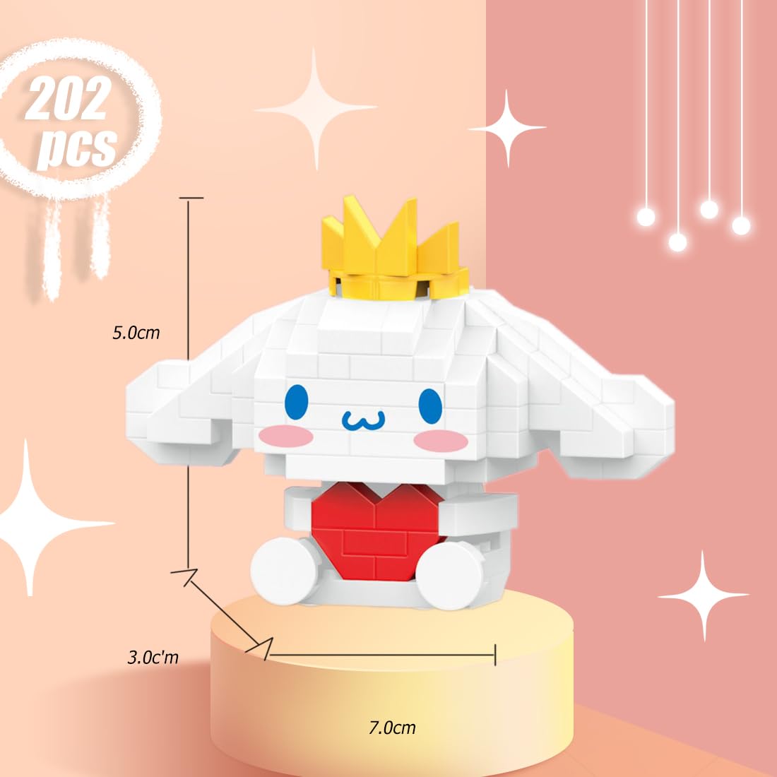 WERLIN Kawaii Anime Micro Building Blocks Set, Cute Figures Toys, 3D Cartoon Building Toys, Gifts, Bricks Block Model Kit for Intelligence Education (5pcs, One Size)
