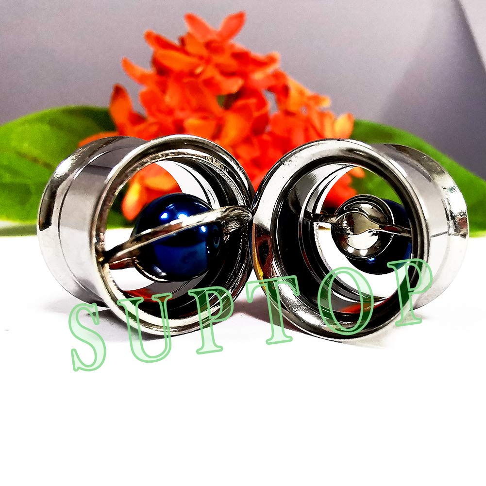 SUPTOP 2PC Planet Ear Gauges 0g - 5/8 Plugs and Tunnels for Stretched Ears Screw Stainless Steel Stretching Kit
