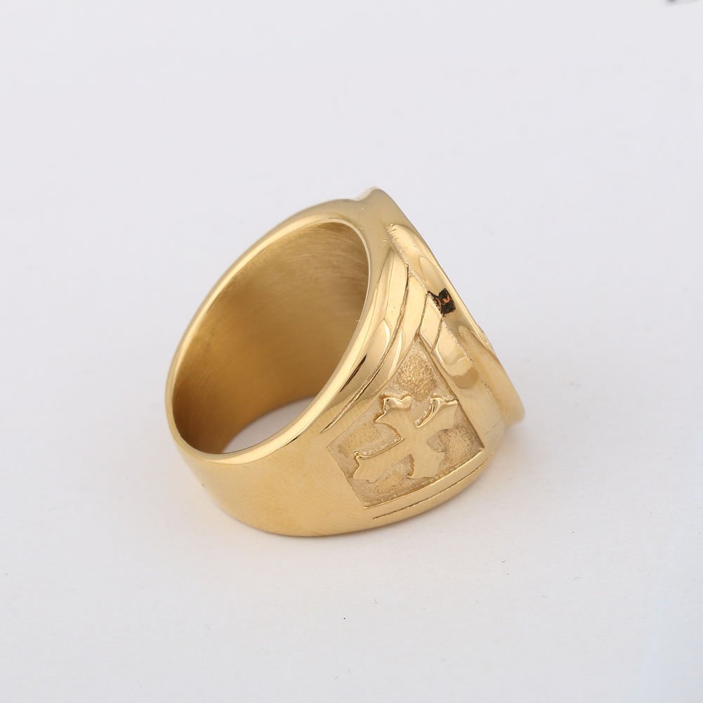 Zovivi Womens Girls Kids St Benedict Stainless Steel Ring Demon Protection Ghost Hunter CSBP