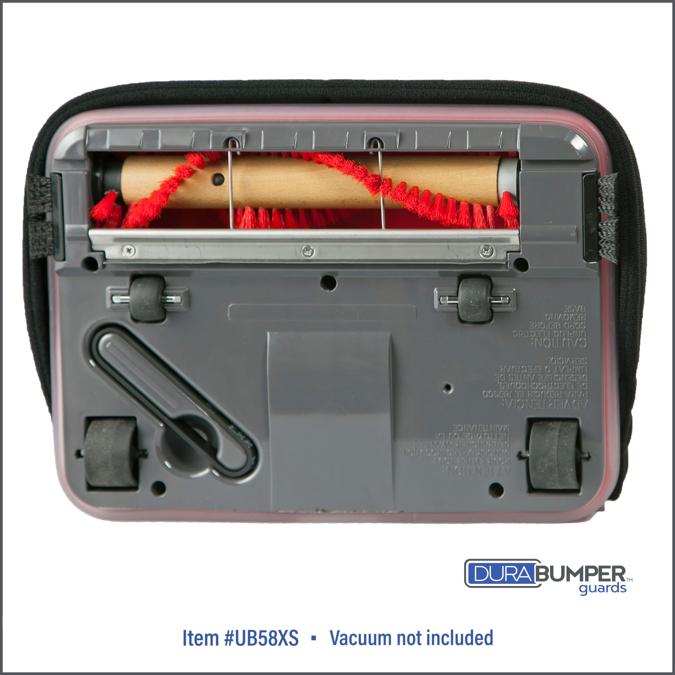 VacuBumper - Bumper Guard for Upright Vacuums - IMPORTANT - Bumper Fits Mid-size Vacuums with Front Width: 12" to 14" and Side Depth: 6.5" & Up (Item #UB58XS)