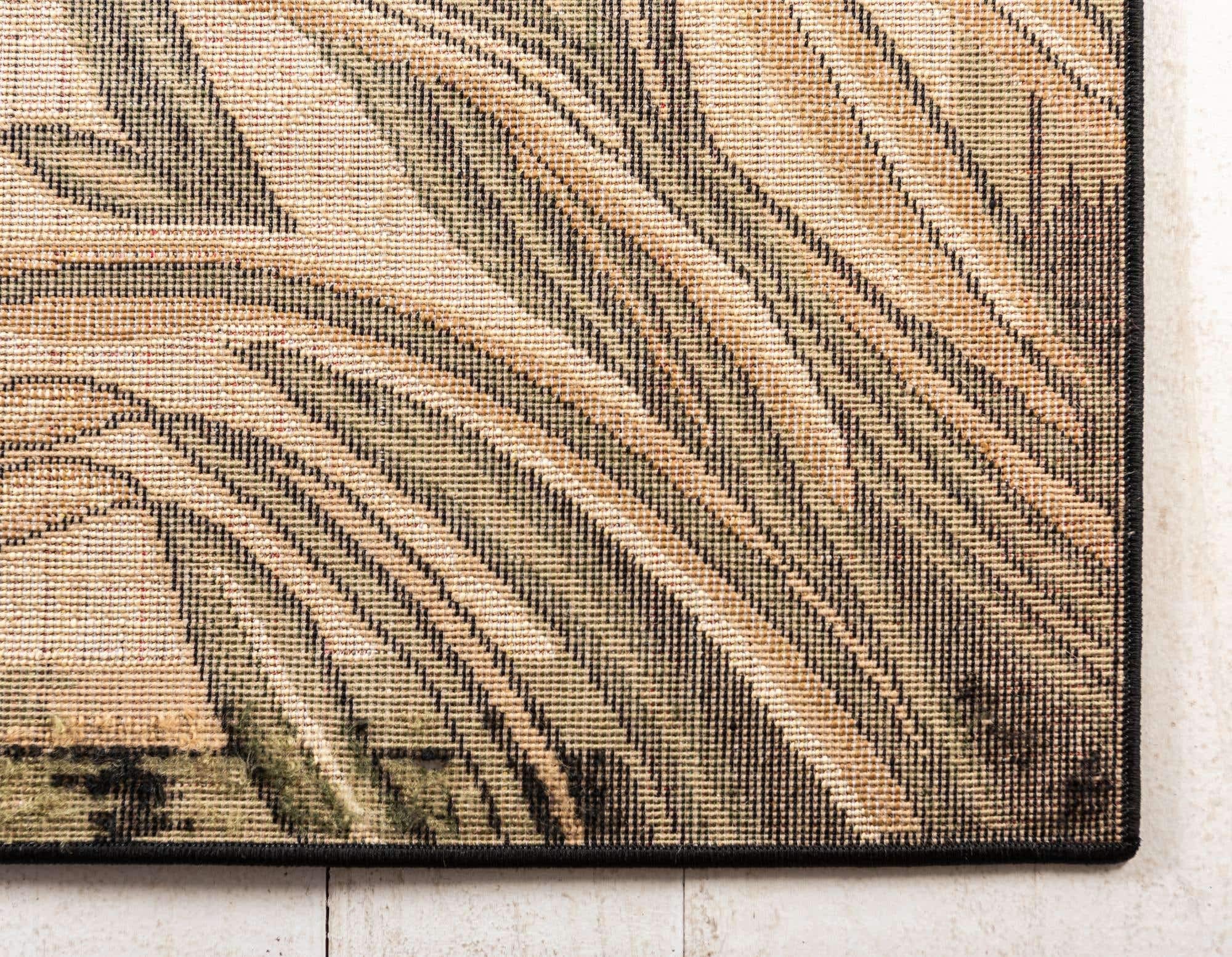 Unique Loom Barnyard Collection Area Rug - Farm (4' 1" Square, Cream/ Black)