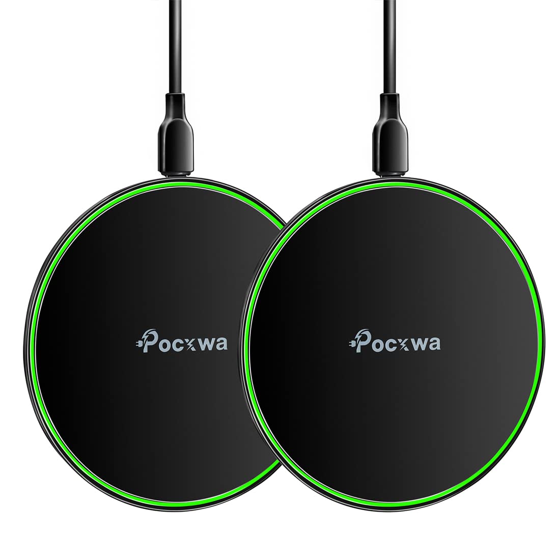 Wireless Charger for Samsung Galaxy S24 Ultra S24+ S23 S23+ S22 S22+ S21 FE S21+ S20 5G S20+ S10 S9 S8 Note 20 10 9 8, iPhone 15 Pro Max 14 Plus 13 Mini 12 11 X XR XS Fast Wireless Charging Pad 2-Pack