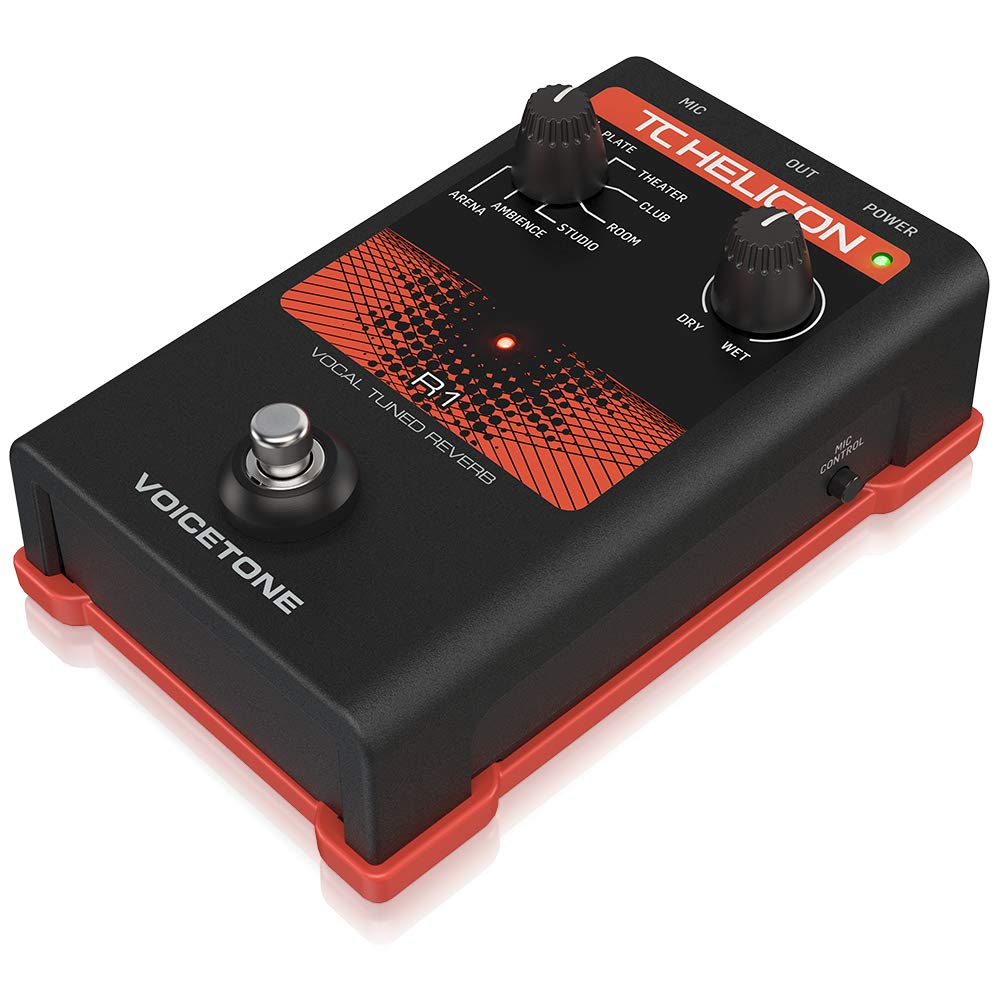 TC Helicon VOICETONE R1 Single-Button Stompbox for Studio-Quality Live Vocal Reverb