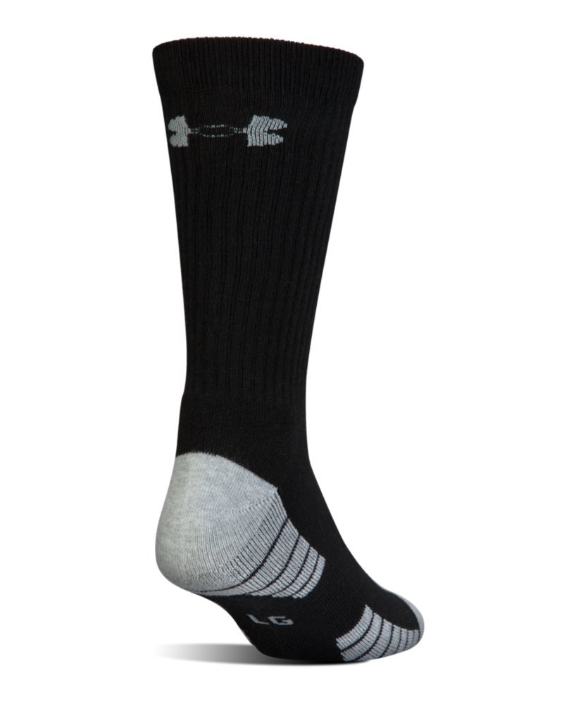 Under Armour Youth Heatgear Tech Crew Socks, 3-Pairs, Black, X-Small