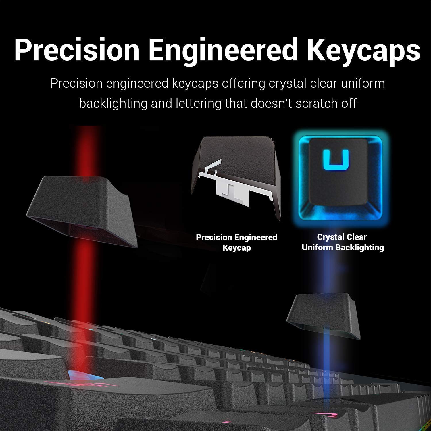 Redragon K551 Mechanical Gaming Keyboard RGB LED Backlit Wired Keyboard with Blue Switches for Windows Gaming PC (104 Keys, Black)