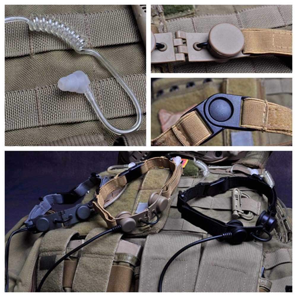 ZTAC】ThroatMic TacticalHeadset AirsoftHeadset Z033 BK