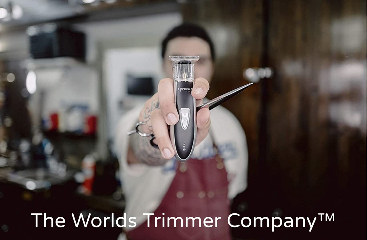 Supreme Trimmer T Shaper Liner Trimmer for Men | Cordless Trimmer for Sensitive Skin, Kids & Elderly | Low Noise Beard Trimmer, Zero Gap Barber Trimmer (Silver)
