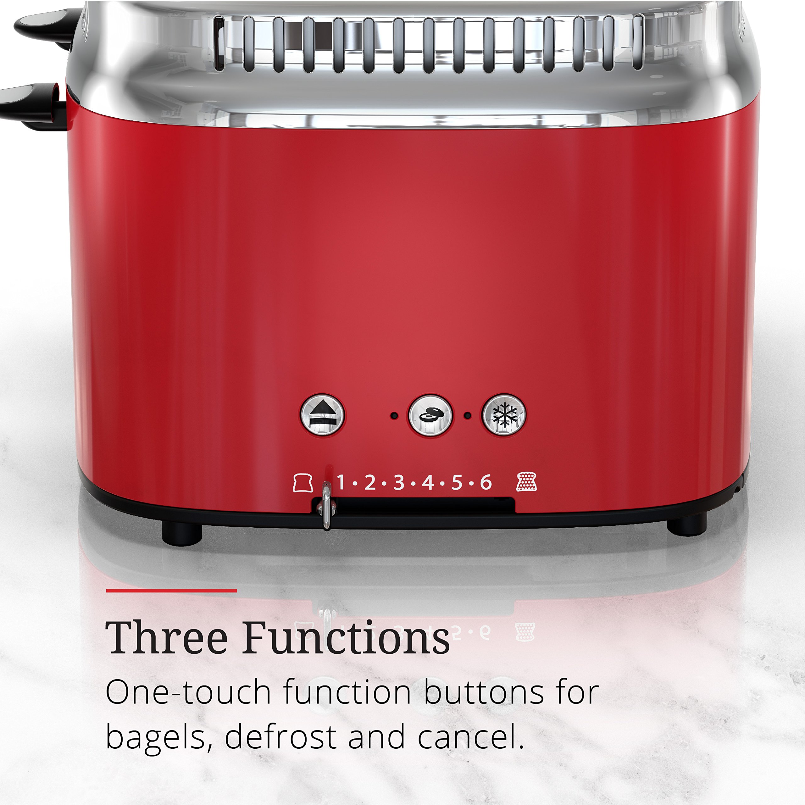 Russell Hobbs TR9250RDR 4-Slice Toaster, Red