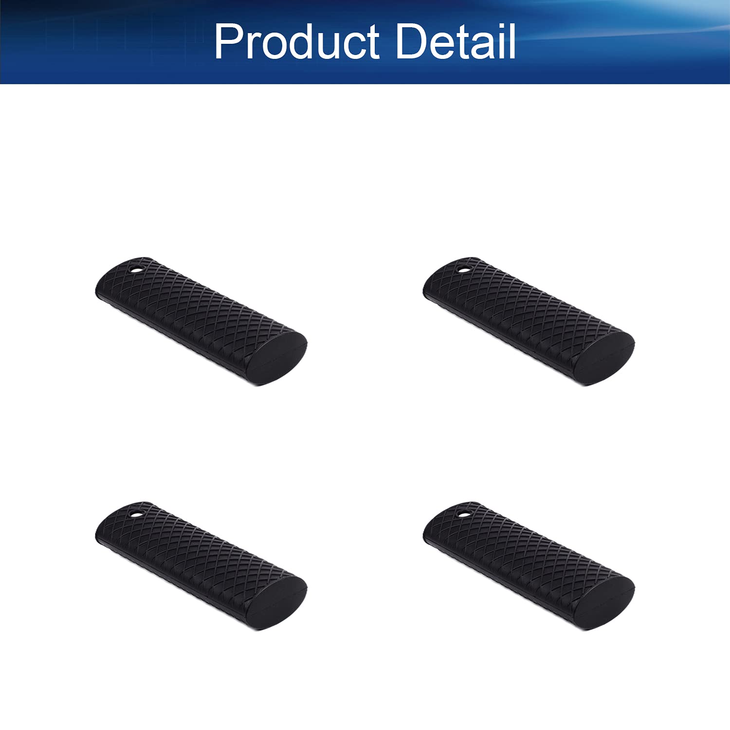 Yinpecly 4Pcs Silicone Hot Handle Holder Rubber Pot Sleeve Heat Resistant Kitchen Potholders for Cast Iron Pans, Metal Frying Pans, Skillets, Griddles, Black