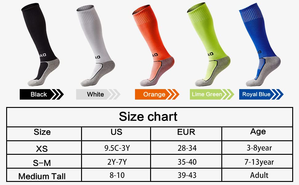 VANDIMI Little Boys/Girls Outfits Compression Long Sport Soccer Socks Pack (Kids/Youth Gifts)