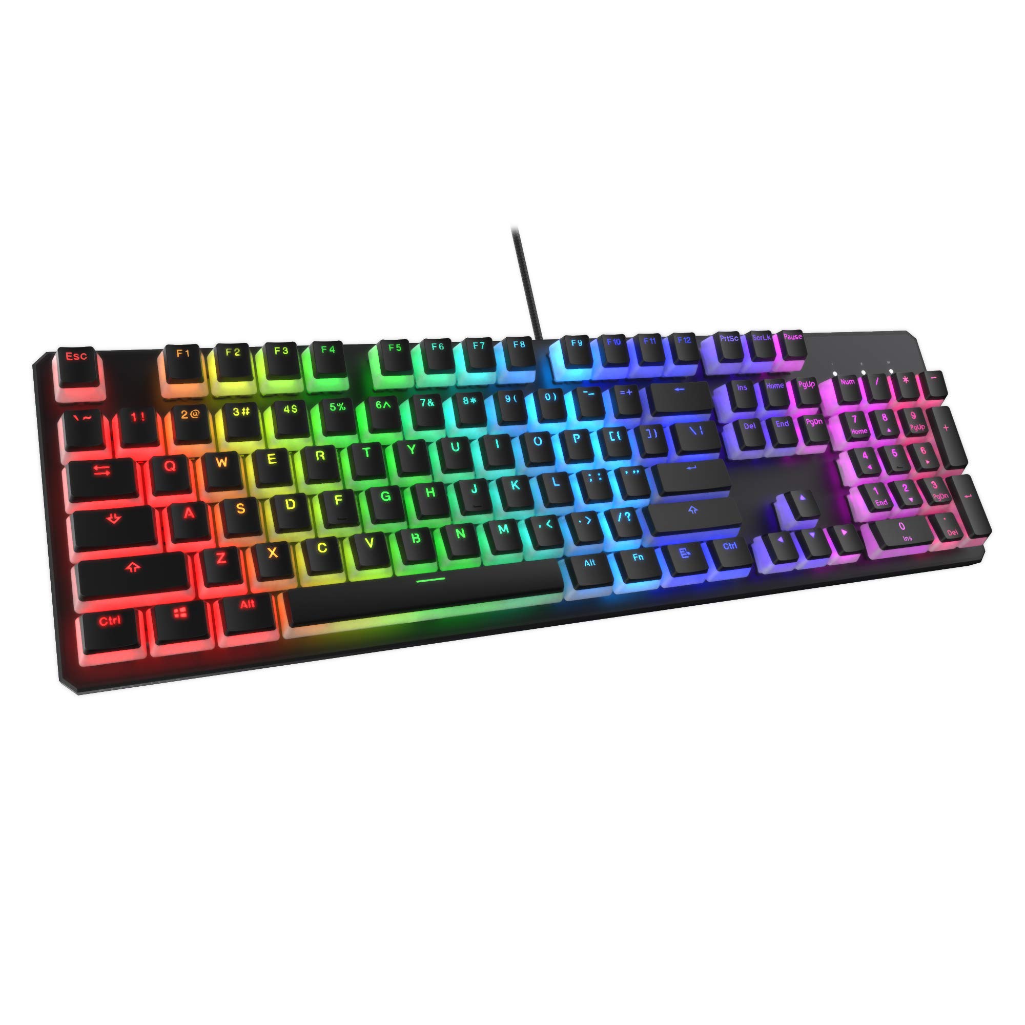 TECWARE PBT Keycaps Two Tone Keycap Set, Full Keys 111 Keys with Keycap Puller, Double Shot Gaming Keycaps for Mechanical Keyboards Keyboard Keys, English (US, ANSI) (Black/Gray)