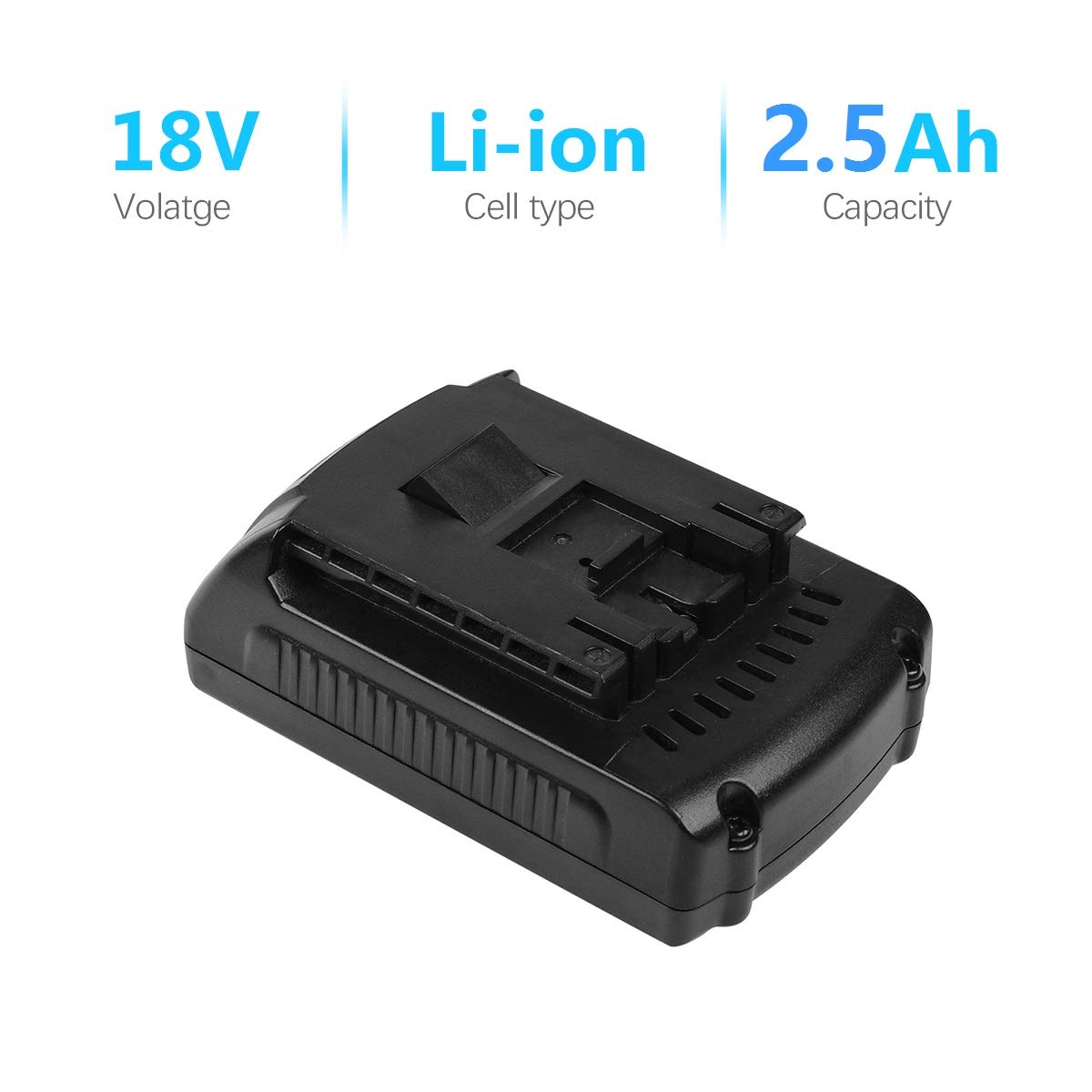 TURPOW Replacement for Bosch 18V Battery Lithium ion 2.5Ah BAT612 BAT609 BAT622 BAT620 BAT609G BAT618 BAT618G BAT619 BAT619G BAT610G 2 Packs
