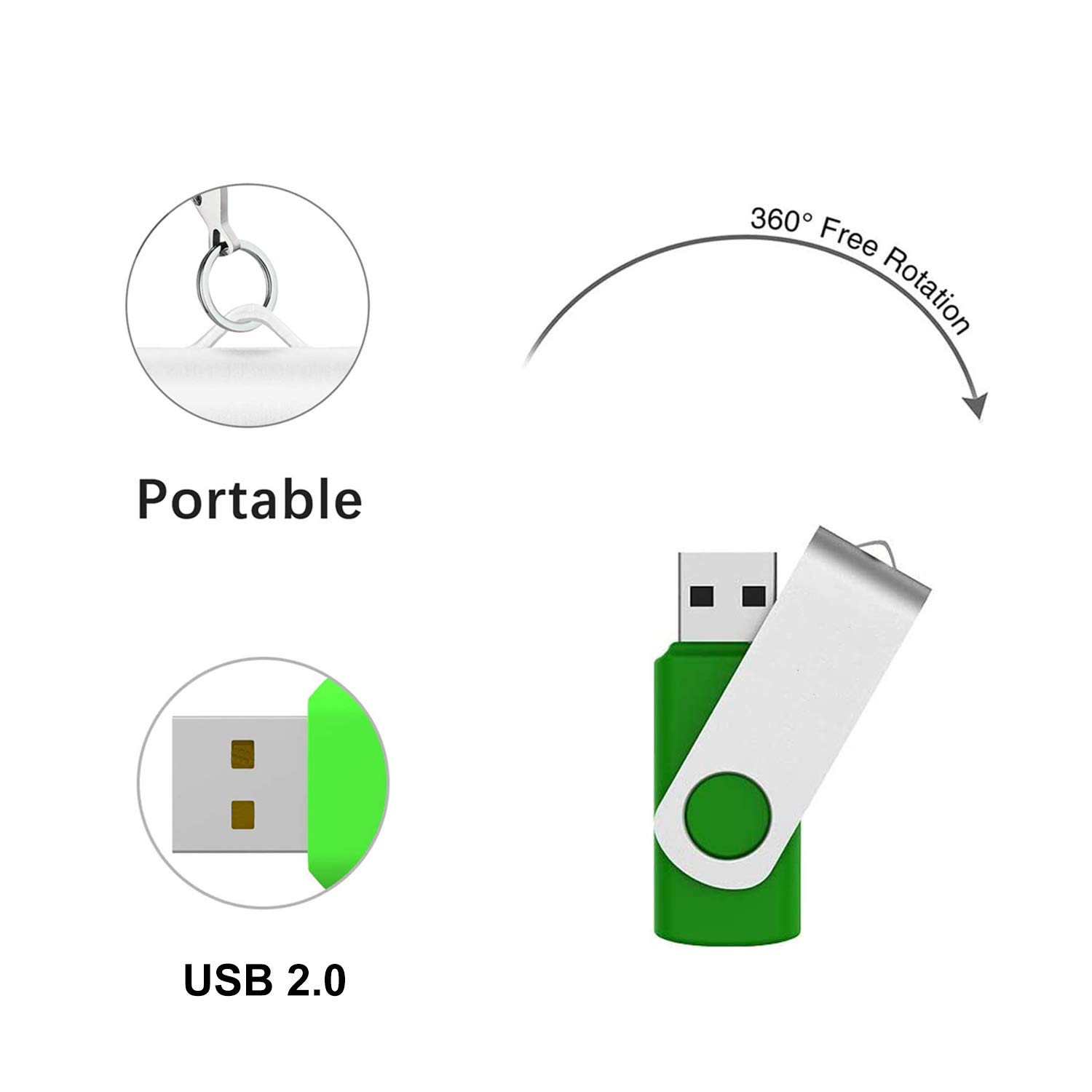 USB for Win 10 Repair Recovery Install Restore Boot Fix Flash Drive, 32&64 Bit Systems Home&Professional, Antivirus Protection&Drivers Software, 16 GB USB for Desktop&Laptop - Green
