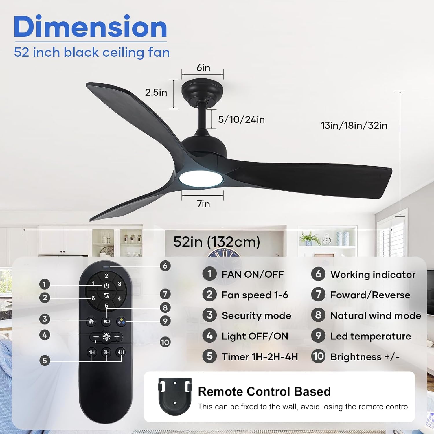 YCGU 36 Inch Farmhouse Ceiling Fan with Light, Rustic Caged Ceiling Fan Lighting, Industrial Chandelier Ceiling Fan with 3 Retractable Blades for Patio Living Room Kitchen, 6 Speed Reversible Timing